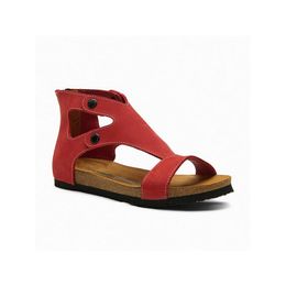 Comfortfusse Leder-Sandalen "Vera" in Rot - 54% | Größe 39 | Damen-sandalen