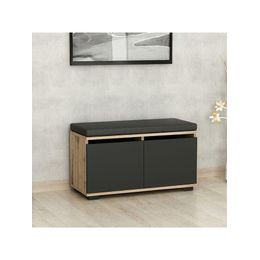 Scandinavia Concept Schuhschrank "Drago" in Walnuss/ Schwarz - (B)80 x (H)42 x (T)35 cm - 71% | Garderoben