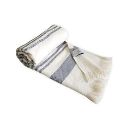 Framsohn Plaid "Boho Living - Zick Zack" in Anthrazit/ Weiß - 13% | Größe 100x180 cm | Decken