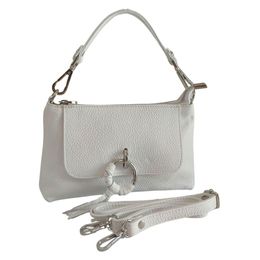 Florence Bags Leder-Schultertasche "Embros" in Weiß - (B)23 x (H)15 x (T)6 cm - 73% | Damen-taschen