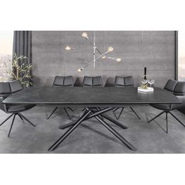 Riess Ambiente Ausziehbarer Esstisch MIKADO 180-230cm graphit Keramik schwarz Sterngestell Riess-Ambiente Esszimmertisch rechteckig 8+ Personen Industrie & Loft...