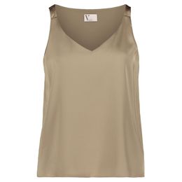 Vera Mont Satin-Bluse mit V-Ausschnitt Damen Größe L oliv