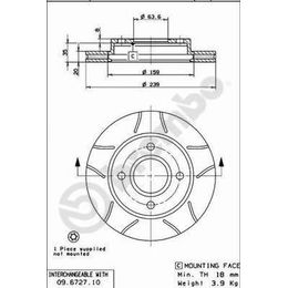 Brembo Bremsensatz, Scheibenbremse vorne rechts links innenbel&uuml;ftet 240mm f&uuml;r MAZDA FORD (CHANGAN) 1066271 1206064 5028281 1420-54089