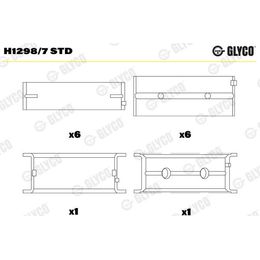 GLYCO Kurbelwellenlager für BMW 78026499 78026489 78026459 H1298/7 STD