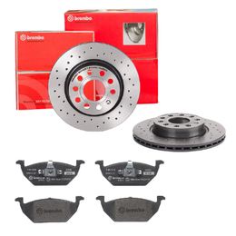 Brembo Bremsensatz-Vorderachse XTRA LINE Bremsensatz, Scheibenbremse vorne rechts links Gelocht/innenbel. 280mm f&uuml;r SKODA VW (SVW) BRILLIANCE SEAT (FA