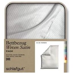 Bettbezug Schlafgut "Premium Bettbezug Woven Fade Satin (1 St)", wei&szlig; (full wei&szlig;, sand light), B:155cm L:220cm, Mako-Satin, Obermaterial: 100% Baumwolle, Bettbez&uuml;ge, Ton-in-Ton Rei&szlig;verschluss, Fadendichte von 300tc, Streifen, OEKO Tex
