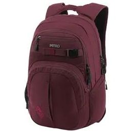 Schulrucksack Nitro "Chase", Gr. B/H/T: 37cm x 51cm x 23cm, rot (wine), Nylon, Polyester, Polyethylen, Rucksäcke, Alltagsrucksack, Rucksack für Freizeit, Schule, Arbeit und Reise