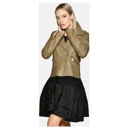 Lederjacke Maze "42020138", Damen, Gr. S, grau (taupe), Obermaterial 85% Lammleder, 14% Baumwolle, 1% Elasthan, Innenfutter: 100% Baumwolle, Jacken