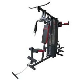 Kraftstation "Multi-Gym Challenge", schwarz (schwarz, rot), MOTIVE FITNESS BY U.N.O., KraftstationenB:103cm H:203cm L:204cm, multifunktionale Fitnessstation, max. Trainingsgewicht 100 kg, B:103cm H:203cm L:204cm