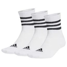 Funktionssocken Adidas PERFORMANCE "3STREIFEN CUSHIONED SPORTSWEAR MIDCUT SOCKEN, 3 PAAR", Herren, Gr. S (37/39), schwarz-weiß (weiß, schwarz), Obermaterial: 59% Baumwolle, 38% Polyester, 2% Elasthan, 1% Polyamid, Socken
