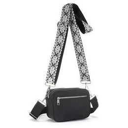 Umhängetasche Lascana "Minibag", Damen, Gr. B/H/T: 19cm x 15cm x 8cm, schwarz, Textil, unifarben, Taschen, mit auswechselbaren Schulterriemen VEGAN.