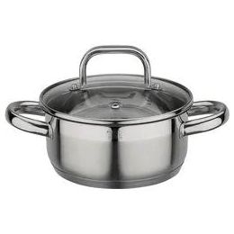 Bratentopf GSW "Fogo", silber (edelstahlfarben), H:7,5cm Ø:16cm, Töpfe, Induktion