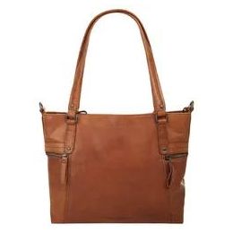 SPIKES & SPARROW Shopper SPIKES & SPARROW, Damen, Gr. B/H/T: 38cm x 27cm x 8cm onesize, braun (cognac), Leder, vintage, Taschen Shopper, echt Leder