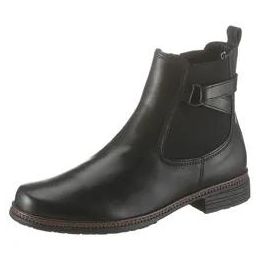 Chelseaboots Gabor, Damen, Gr. 36, schwarz, Elastischer Einsatz, Kalbsleder, unifarben, Schuhe Chelseaboots, Blockabsatz, Stiefelette, Businessmode mit Stretcheinsatz