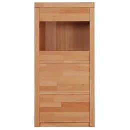 Vitrine Home Affaire "Silkeborg", beige (kernbuche teilmassiv), B:60cm H:125cm T:35cm, Holz teilmassiv, Schränke, Highboard, schöne grifflose Optik, teilmassiv