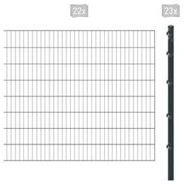 Einstabmattenzaun Arvotec "ESSENTIAL 160 zum Aufschrauben", grau (anthrazit), H:160cm, Kunststoff, Stahl, Zaunelemente, Zaunh&ouml;he 160 cm, Zaunl&auml;nge 2 - 60 m
