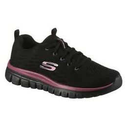 Sneaker Skechers "Graceful - Get Connected", Damen, Gr. 36, schwarz (schwarz mauve), Textil, Schuhe, Freizeitschuh, Halbschuh, Schnürschuh für die Maschinenwäsche geeignet