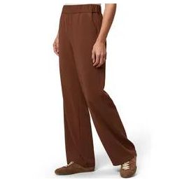 Stoffhose Zero "Damen Stoffhose mit elastischem Bund 30 Inch", Damen, Gr. 40, Normalgrößen, cappuccino, Twill, Obermaterial: 96% Polyester, 4% Elastan. Ärmelfutter: ohne Futter., unifarben, figurbetont lang, Hosen, Plain/ohne Details