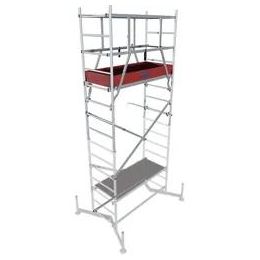Arbeitsgerüst Krause "ClimTec System 1. Aufstockung", grau (aluminiumfarben), B:145cm H:195cm L:195cm, Aluminium, Gerüste, nur in Verbindung mit dem ClimTec System Grundgerüst nutzbar