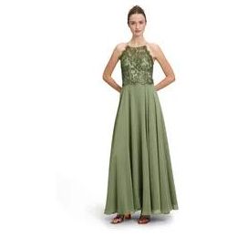 Abendkleid Vera Mont "Damen Abendkleid rückenfrei", Damen, Gr. 36, Normalgrößen, grün (autumn grün), Obermaterial: 100% Polyester. Besatz: 100% Polyamid. Futter: 100% Polyester., festlich, ausgestellt lang, Neckholder, Kleider, Spitze