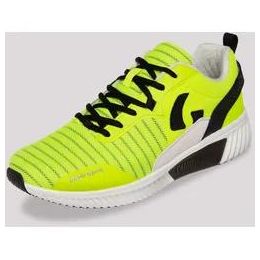 Sneaker CAMP DAVID, Herren, Gr. 46, gelb, Leder, Synthetik, Textil, Strukturmuster, Schuhe, mit Wechselfußbett