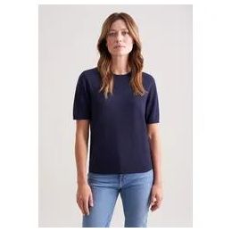 Strickpullover Seidensticker, Damen, Gr. L, dunkelblau, 90% Merino-Wolle 10% Seide, unifarben, regular fit, Pullover, Sweater Uni