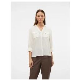 Véro Moda Hemdbluse VERO MODA "VMBUMPY LS GLITTER SHIRT WVN GA NOOS", Damen, Gr. L, snow weiß stripes:gold lurex, Web, Obermaterial: 98% Viskose, 2% metallisierte Fasern, gestreift, regular fit Po-bedeckend, V-Ausschnitt, Blusen, mit Glitzereffekt