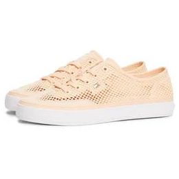 Plateausneaker Tommy Hilfiger "TH OPEN MESH VULC SNEAKER", Damen, Gr. 41, rot (apricot), Textil, Schuhe, Freizeitschuh, Halbschuh, Schnürschuh mit Logoflagge