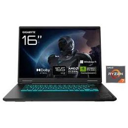 Gigabyte Gaming-Notebook "A16 3WHK3DE894SH", schwarz steel, 16 GB RAM 1.000 GB SSD, Ryzen 7, Windows 11, Notebooks