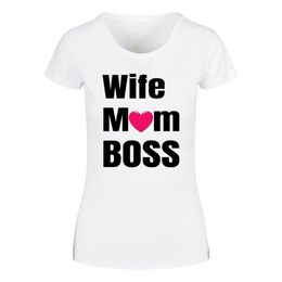 Absolute Cult Shirt 'Mother's Day - Wife Mum Boss' female White size 5XL