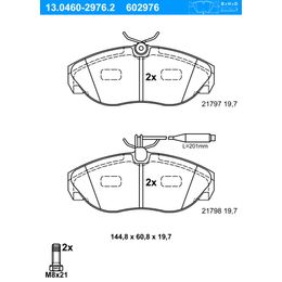 ATE Bremsbelagsatz, Scheibenbremse vorne rechts links für PEUGEOT FIAT CITROËN 425451 71752980 77362212 13.0460-2976.2