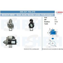 BV PSH Starter 12V für VW FORD USA HITACHI 95VWGA 02A911023JX 02A911023R 300.521.102.210