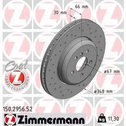Zimmermann Bremsscheibe SPORT COAT Z 150.2956.52 vorne rechts links Gelocht 348mm f&uuml;r BMW (BRILLIANCE) 34108831464 34118831822 34112459565