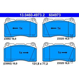 ATE Bremsbelagsatz, Scheibenbremse vorne rechts links f&uuml;r MITSUBISHI RENAULT SUBARU HONDA 26296FE042 26296FE100 26296FE041 13.0460-4973.2