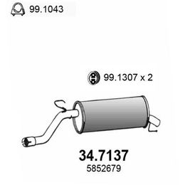 Asso Endschalldämpfer für VAUXHALL OPEL 13220780 5852679 34.7137
