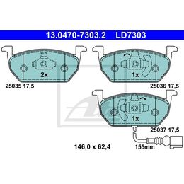 ATE Bremsensatz-Vorn und hinten Bremsensatz, Scheibenbremse vorne rechts links belüftet 276mm für SKODA SEAT VAG 1K0615601AA 5Q0698451L 5Q0698151C SG0