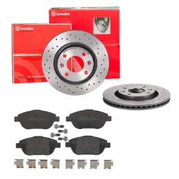 Brembo Bremsensatz-Vorderachse XTRA LINE / STANDARD Bremsensatz, Scheibenbremse vorne rechts links Gelocht/innenbel. 266mm für CITROËN (DF-PSA) PEUGEO