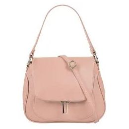 Umhängetasche Samantha Look, Damen, Gr. B/H/T: 27cm x 17cm x 9cm onesize, rosa, Leder, leicht glänzend, unifarben, Taschen, echt Leder, Made in Italy