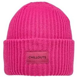 Strickmütze Chillouts "Kara Hat", Damen, pink, Rippstrick, Kunstfaser, unifarben, Mützen, Klassischer Rippenstrick