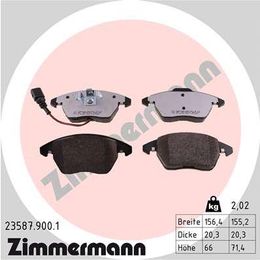 Zimmermann Bremsbelagsatz, Scheibenbremse rd:z vorne rechts links Foto entspricht Lieferumfang f&uuml;r VW SKODA (SVW) (FAW) AUDI VAG 1K0698151 5K0698151 3