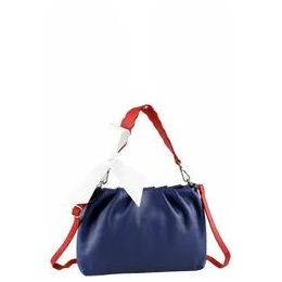 Umh&auml;ngetasche "Tricolore", Damen, Gr. B/H/T: 26cm x 17cm x 4cm onesize, blau, Leder, Collezione Alessandro, Taschen Umh&auml;ngetasche, aus Leder, mit Schleife