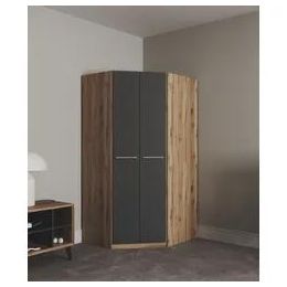 Eckkleiderschrank Priess "Barcelona Kleiderschrank Eckl&ouml;sung Raumwunder", schwarz (astkernbuche, schwarz), B:95cm H:193cm T:95cm, Holzwerkstoff, Schr&auml;nke, Eckkleiderschrank, in 2 Tiefen Schrank Eckschrank Garderobe