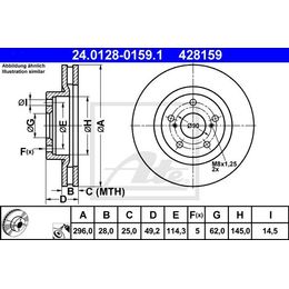ATE Bremsen-Set VA + HA Bremsensatz, Scheibenbremse vorne hinten rechts links bel&uuml;ftet 259mm f&uuml;r LEXUS TOYOTA SUBARU 42431-12260 04465-42140 04466-470