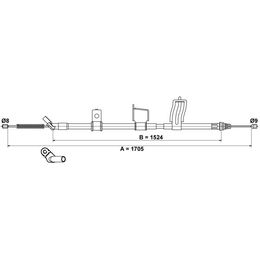 ATE Seilzug, Feststellbremse für NISSAN 36530-JD00A 24.3727-1739.2