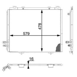 Mahle Kondensator, Klimaanlage für MERCEDES-BENZ A2108300270 A2108300570 2108300270 AC 196 000S