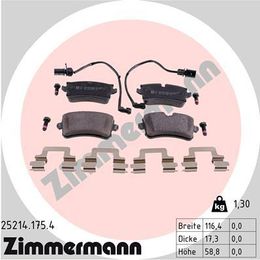 Zimmermann Bremsbelagsatz, Scheibenbremse hinten rechts links Foto entspricht Lieferumfang f&uuml;r VW (SVW) AUDI (FAW) PORSCHE VAG 4G0698451A 95B698451H 9