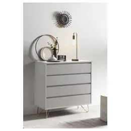 Kommode Salesfever "Bolton - Stilvolles Sideboard", weiß (weiß, gold), B:90cm H:90cm T:40cm, MDF, Metall, Sideboards, in tollen Farben, Sideboard, Flurschrank, Anrichte