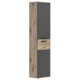 Midischrank Inosign "Riga, Breite 37 cm, 2 Türen, 2 Einlegeböden, 1 Konstruktionsboden", braun (holzfarben), B:37cm H:152cm T:24cm, FSC-zertifizierter Holzwerkstoff, Schränke, Türanschlag wechselbar, Badmöbel, Badschrank, Schrank,Bad, Hochschrank