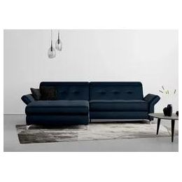 Ecksofa Inosign "Maredo L-Form", blau (navy), B:284cm H:89cm T:179cm, 100% Polyester, Sofas, Federkern, wahlweise auch mit Kopfteil- und Armlehnverstellung