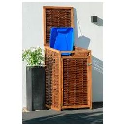 Mülltonnenbox Dobar, braun (braun, dunkelbraun), B:70cm H:132cm T:83cm, Holzwerkstoff, Aufbewahrungsboxen, 240l, BxTxH: 70x83x132 cm